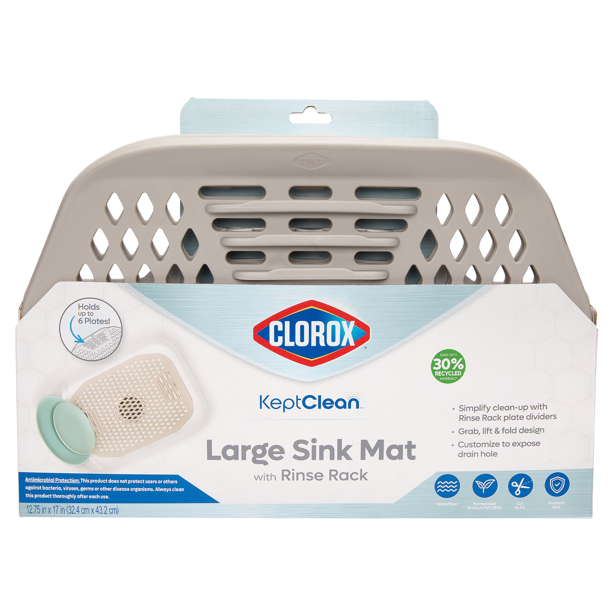 Clorox KeptClean Large Kitchen Sink Mat with Rinse Rack – Ginsey Home ...